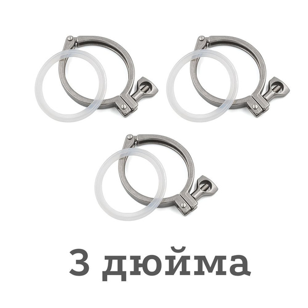 Хомут кламп 3 дюйма с силиконовой прокладкой, 3 шт. - купить с ...