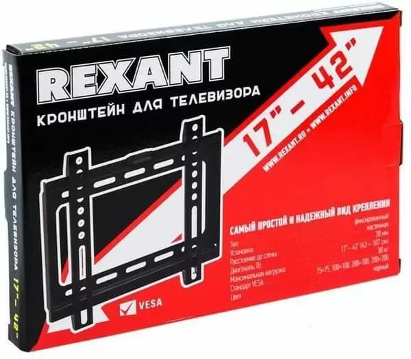 Кронштейн для LED телевизора Rexant, 17" - 42" фиксированный 38-0310купить по низким ценам в ...