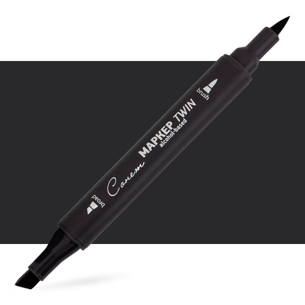 Маркер для скетчинга Невская палитра Сонет Twin Brush, чёрный - купить ...