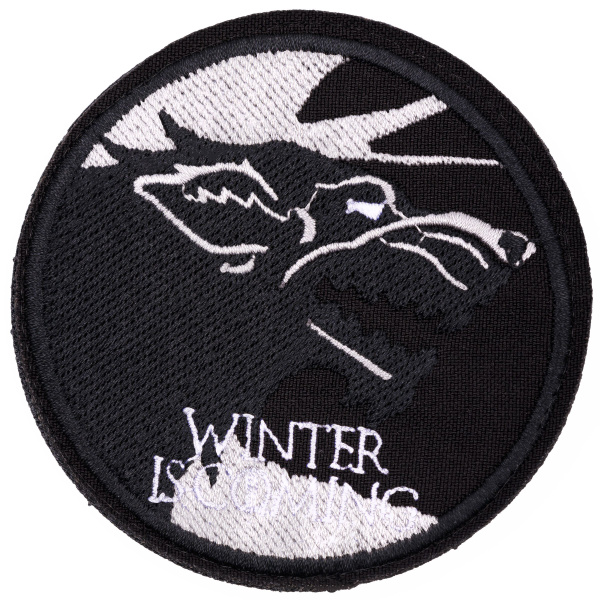 Нашивка, шеврон, патч (patch) на липучке Winter is coming, размер 8,5*8 ...