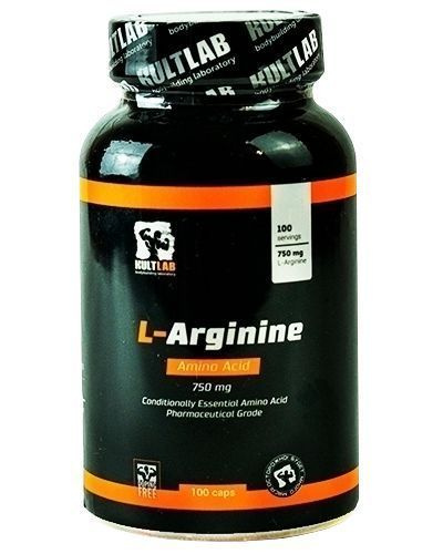 Л-Аргинин 750 мг, 100 капс (аминокислоты) / Kultlab L-Arginine 750 mg ...