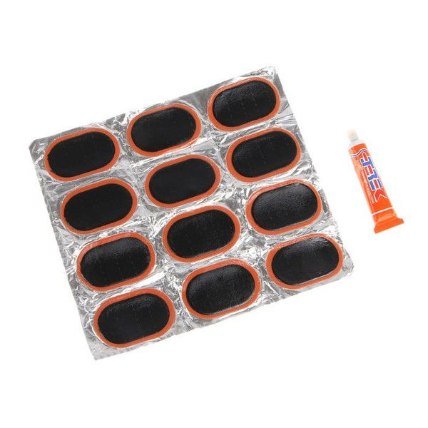 Набор заплаток для ремонта шин 12 шт клей купить по выгодной цене в ...