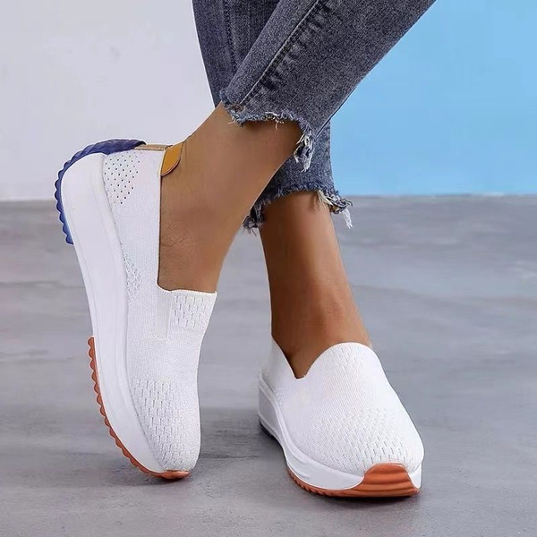 Слипоны Женский Синтетическая дышащая сетка Бег, размер 36 11 Лето Без ...