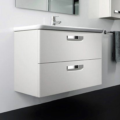 Тумба с раковиной Roca Gap 80 подвесная, 80 см, с ящиками, белая, прямоугольная, в современном ...