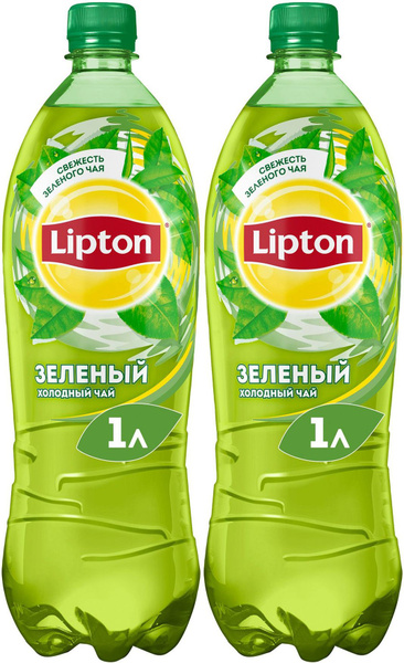 Холодный чай Lipton зеленый, комплект: 2 бутылки по 1 л - купить с ...