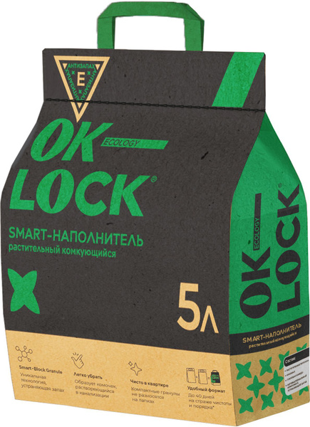 Наполнитель Ok-Lock растительный, 5л - купить с доставкой по выгодным ценам в интернет-магазине ...