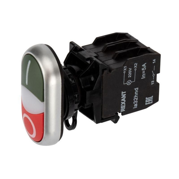 Кнопка LA32 красно-зел. "Пуск-Стоп" с подсветкой NO+NC Rexant 36-5542 - купить по выгодной цене ...