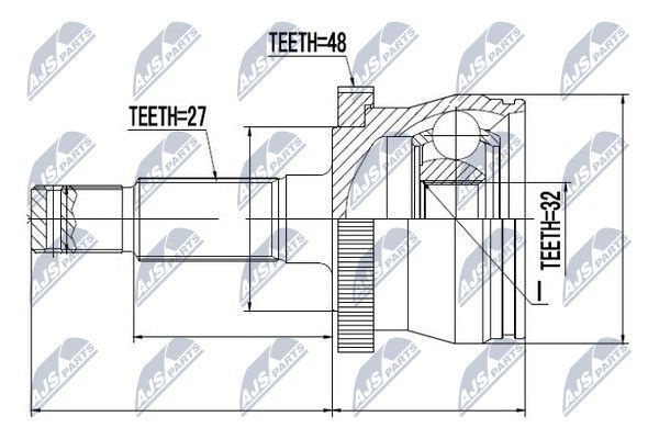 Nty шрус наружный перед Nty NPZ-CH-009 - Nty арт. NPZ-CH-009 - купить по выгодной цене в ...