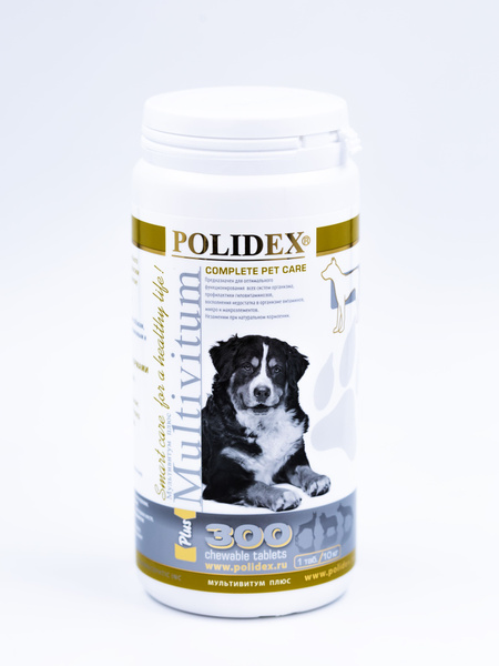 Витамины для собак Polidex Multivitum plus, 300 таб, мультивитамины - купить с доставкой по ...