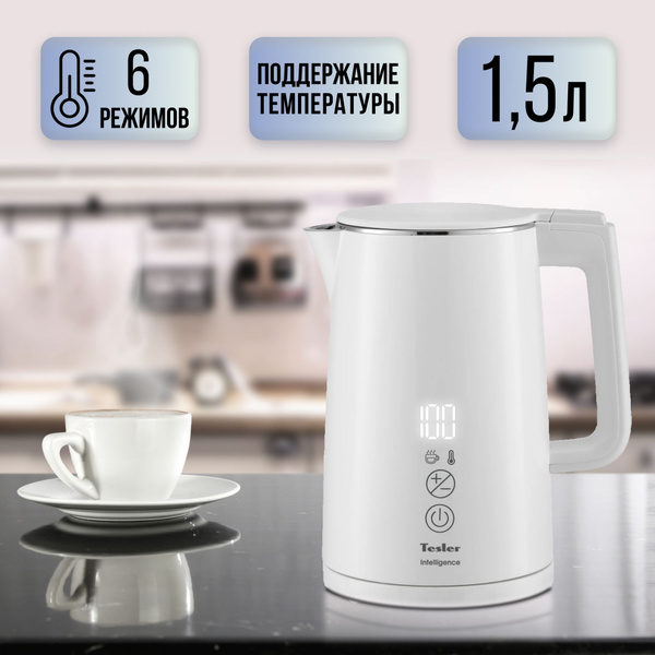 Купить электрический чайник Tesler KT-1520, Пластик по низкой цене ...
