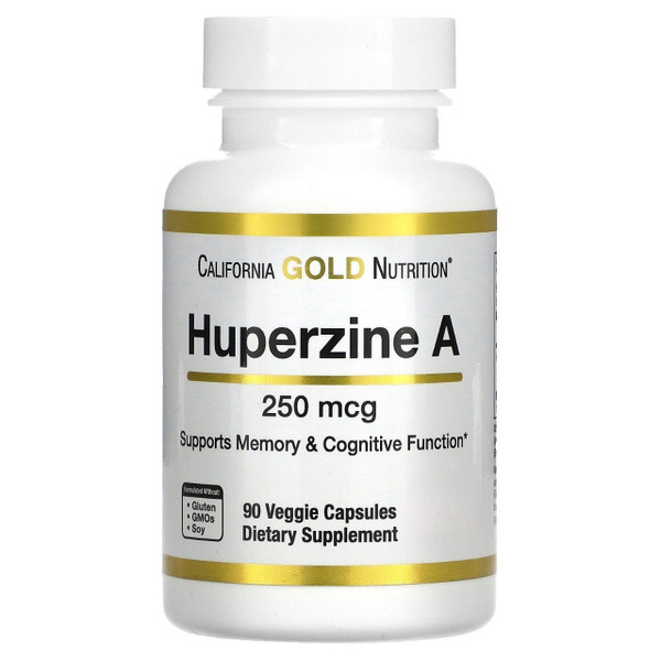California Gold Nutrition, гуперзин А, 250 мкг, 90 растительных капсул ...