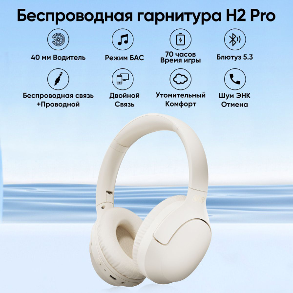 Наушники Полноразмерные QCY H2PRO Проводное + беспроводное 32 H2PRO ...
