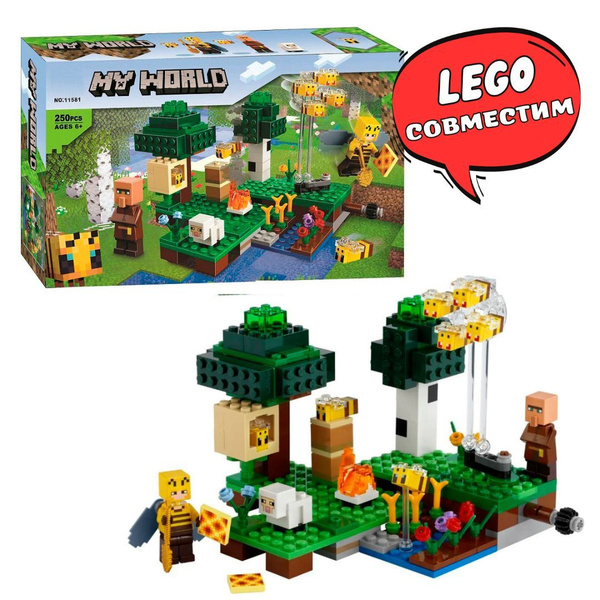 Конструктор Пасека Майнкрафт 11581 (сопоставим с LEGO Minecraft 21165 ...