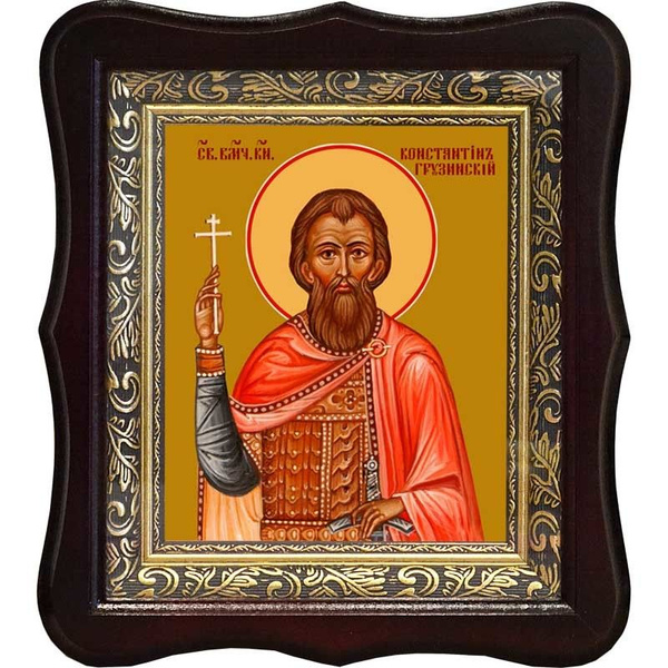 Константин Грузинский, святой великомученик, князь. Икона на холсте ...