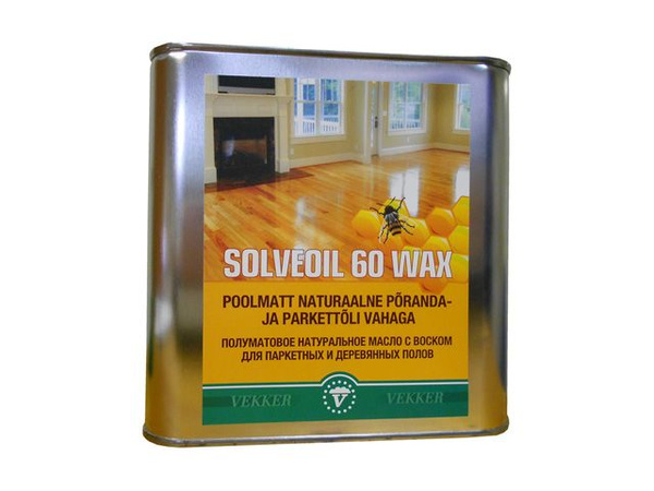 масло для пола VEKKER Wood Oil Solveoil 60 Wax с воском 1л, арт ...