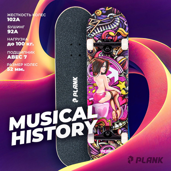 Скейтборд PLANK SKATE-MUSICAL HISTORY 80.96 - купить по выгодной цене в интернет-магазине OZON ...