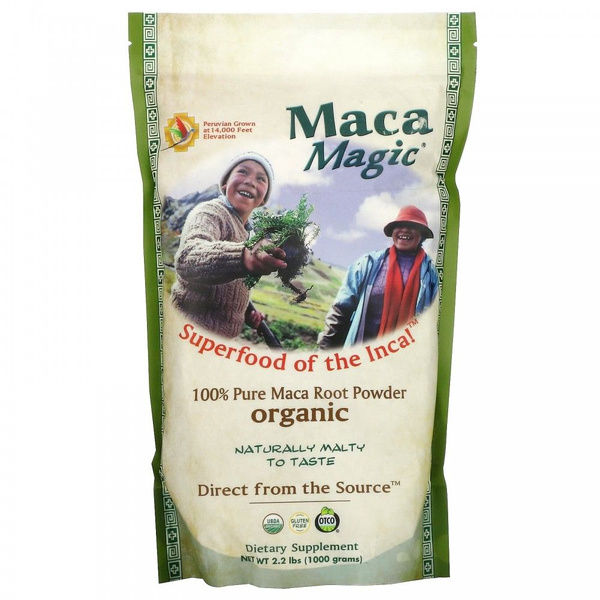 Maca Magic, полностью чистый органический порошок из корня маки, 1000 г (2,2 фунта) купить на ...