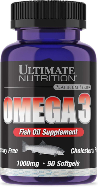 Ultimate Nutrition Omega-3 1000 mg 90 гелевых капсул, Омега 3 рыбий жир ...