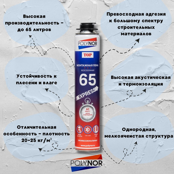 Профессиональная монтажная пена POLYNOR монтажная пена Всесезонная купить по выгодной цене в ...
