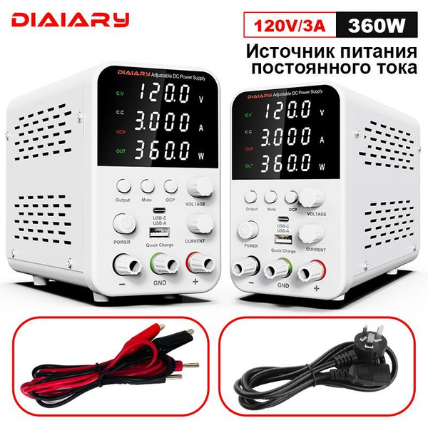 регулируемый источник питания постоянного тока 0-120V 0-3A Bench ...