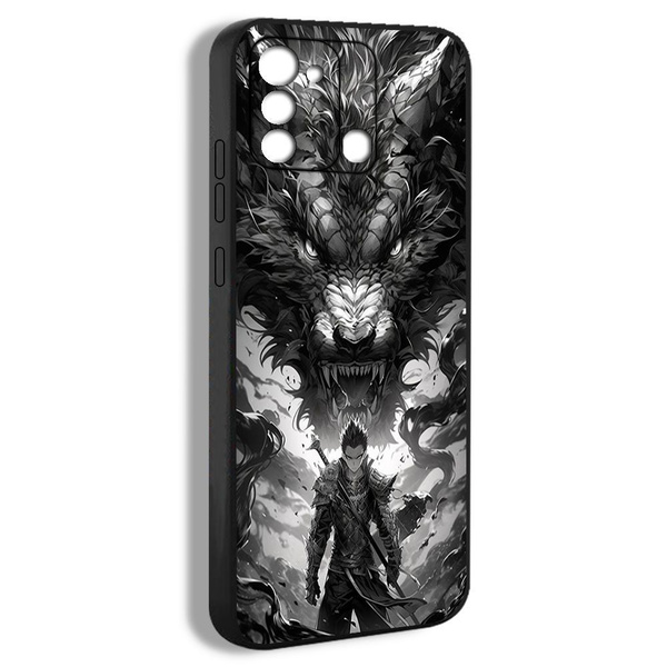 чехол для смартфона Подходит для Tecno Spark 8c аниме черный дракон