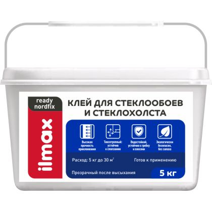 Характеристики Клей для стеклообоев ilmax ready nordfix, 5л подробное описание товара. Интернет ...