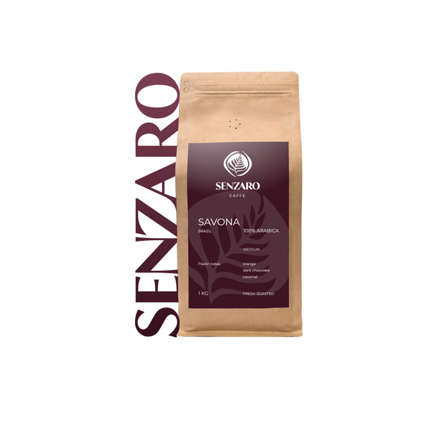 Кофе в зернах Senzaro Savona 1 кг, 100% арабика, только свежая обжарка ...