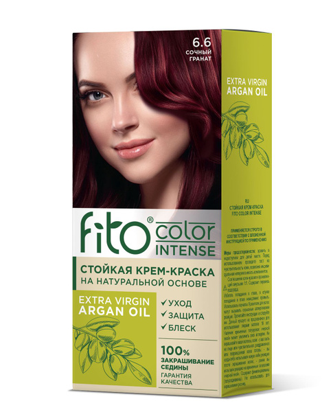 Fito Cosmetic / Стойкая крем-краска для волос Fito Color Intense Фитокосметик, Сочный гранат 6.6 ...