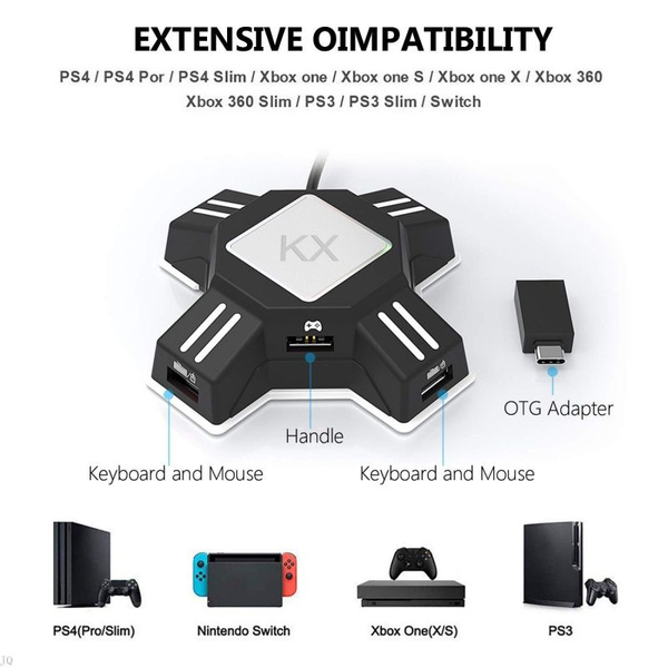 KX Converter Box Switch/Xbox/PS5/PS4/PS3 геймпад на клавиатуру и мышь ...