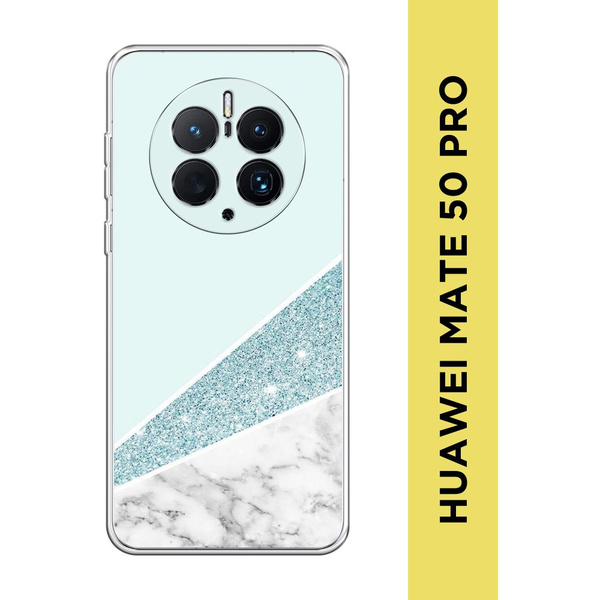 Силиконовый чехол на Huawei Mate 50 Pro / Хуавей Мате 50 Про "Мрамор с ...