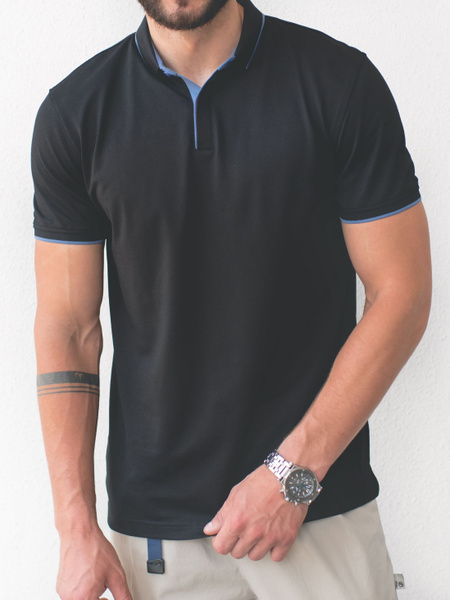 Поло Bronks, размер 48, 46, цвет черный, хлопок 90%, 10% спандекс - купить по выгодной цене в ...