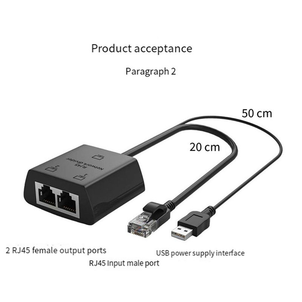 (Y Q O K) Разветвитель RJ45 на 1-2 Ethernet-адаптера, совместимый ...