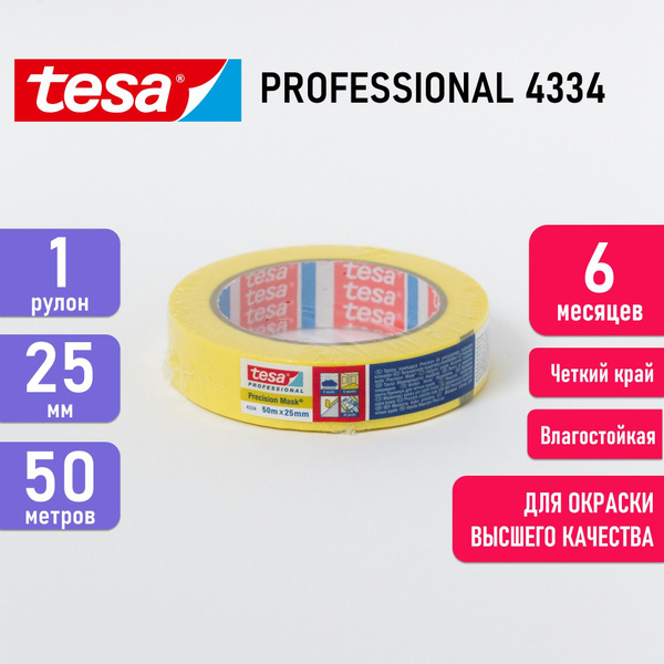 Контурная лента tesa 4334 / 25mm. 25 мм 50 м, 1 шт - купить с доставкой ...