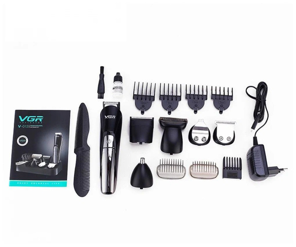 Триммер для бороды и стрижки волос VGR-012 6в1, машинка для стрижки волос, набор для стрижки ...