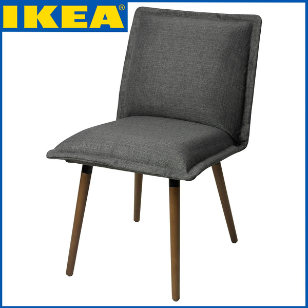 IKEA Стул кухонный ИКЕА (IKEA) со спинкой 43х60х81 см, цвет темно-серый ...