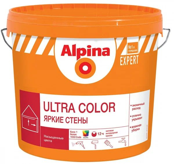 Краска Alpina Ultra Color Гладкая, Водно-дисперсионная, Матовое ...