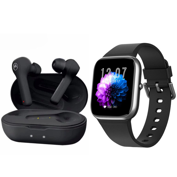 Купить смарт-часы Motorola Y9pro Wathc-Black+moto 085-Black, экран 1.28 ...