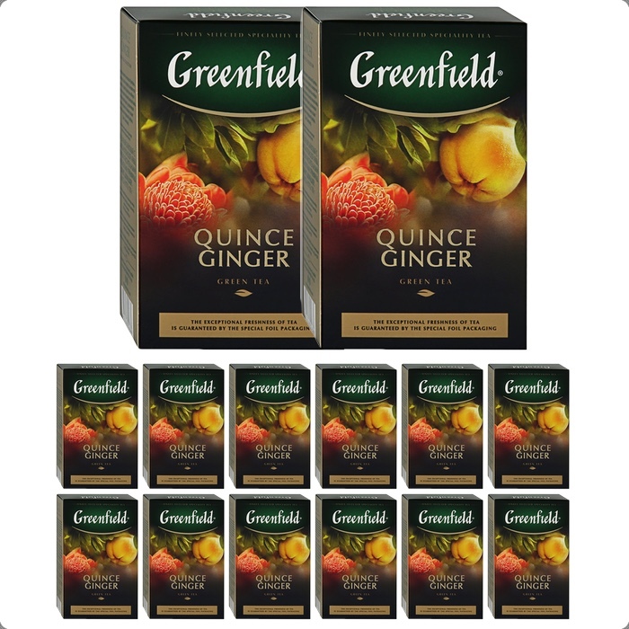 Зеленый чай Greenfield Quince Ginger, 100 гр х 14 шт — купить в ...