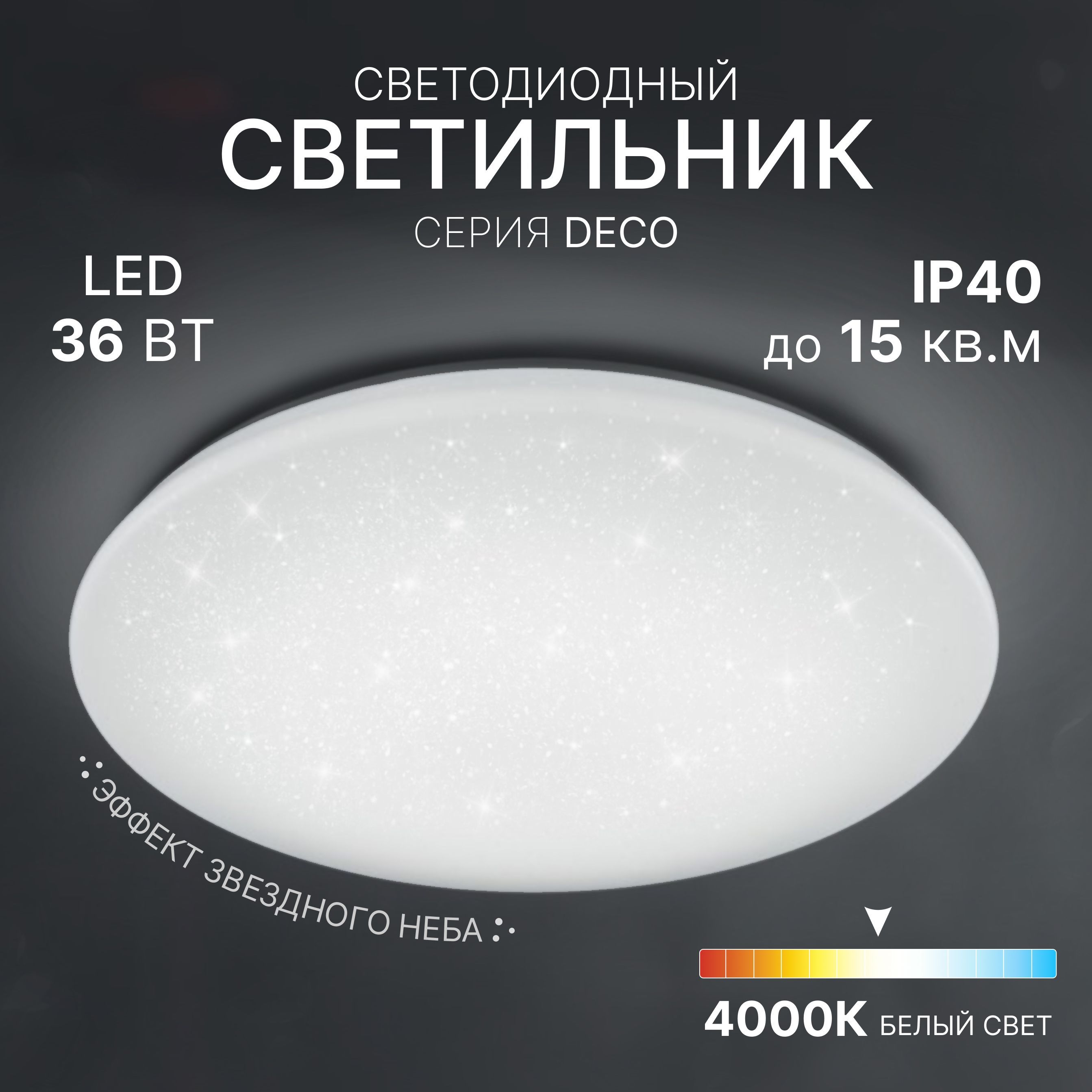 Светильник Потолочный Светодиодный Накладной Круглый купить на OZON по ...