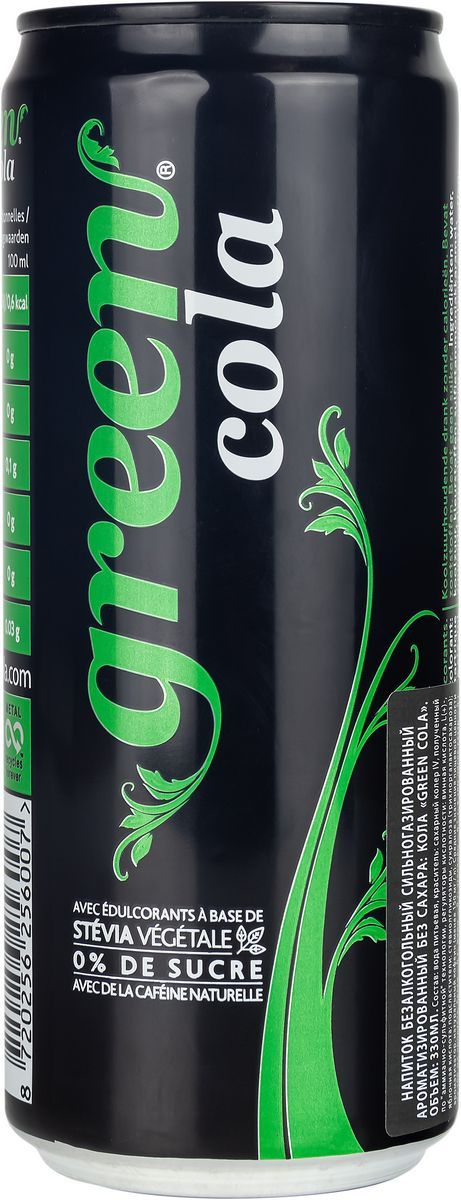 Напиток безалкогольный Green Cola сильногазированный без сахара «Кола ...
