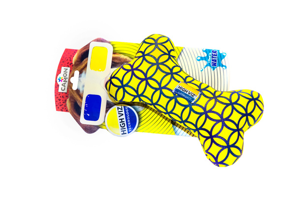 Игрушка для собак Camon "High VIZ. Косточка", с пищалкой, длина 20 см ...