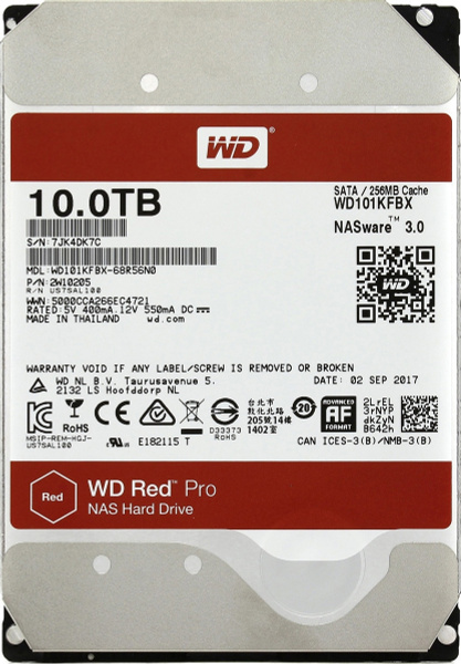 10 ТБ Внутренний жесткий диск Western Digital Red Pro (WD102KFBX ...