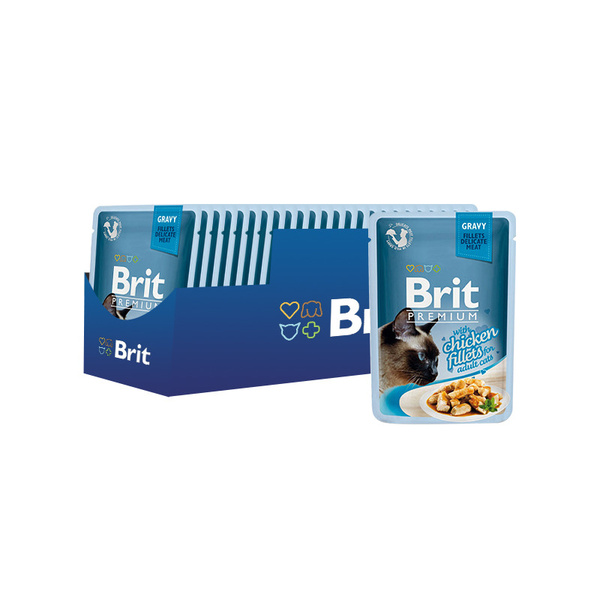Корм для кошек BRIT Premium Cat Gravy Кусочки из куриного филе в соусе ...