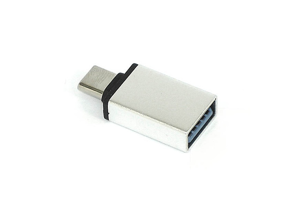 Переходник штекер Type-C на USB-A 3.0 (OTG) серебристый - купить с ...