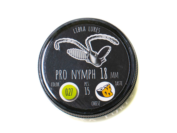 Приманка силиконовая Libra Lures Pro Nymph 18 (027) (Сыр) (1,8 см) 15шт ...