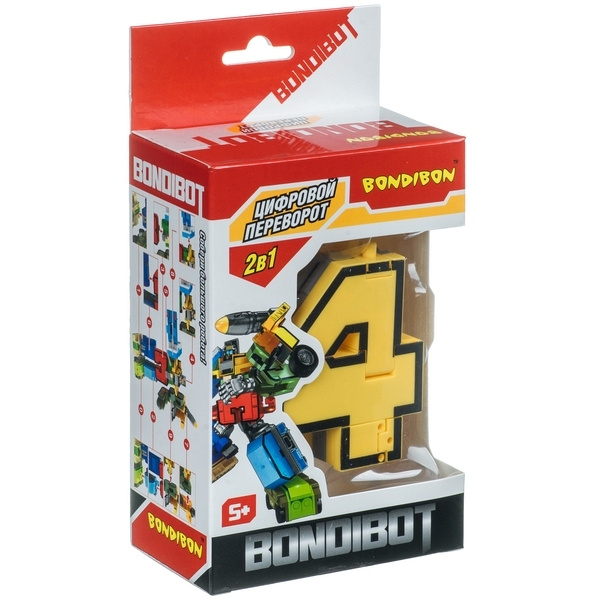 Трансформер 2в1 BONDIBOT Bondibon BOX 10,5х6х15,5 см, цифра4, арт. YB188-35E - купить с ...