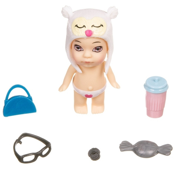 Набор игровой Bondibon куколка OLY в шапочке-ушанке с животным и аксессуарами в банане 6х1 ...