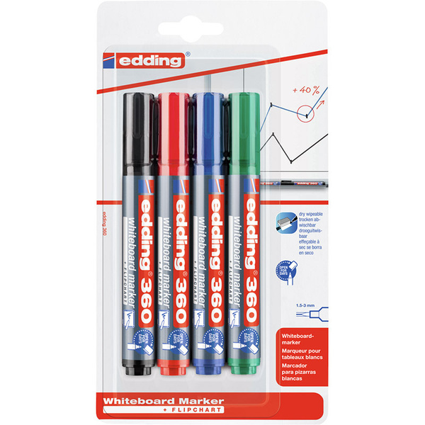 Edding Маркер Водный, толщина: 3 мм, 4 шт. - купить с доставкой по ...