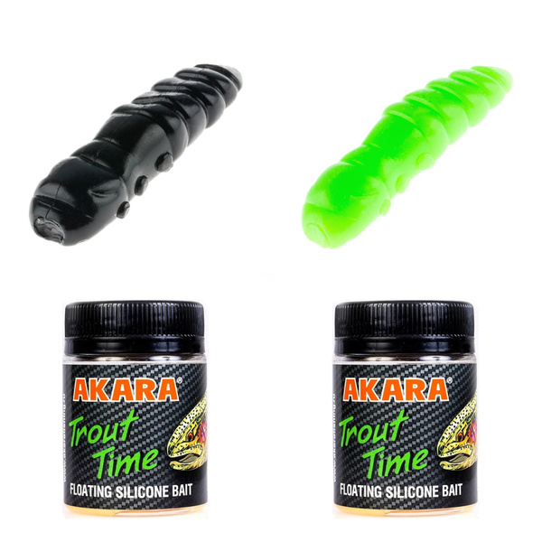 Набор силиконовых приманок для ловли форели AKARA Trout Time Termite 1 ...