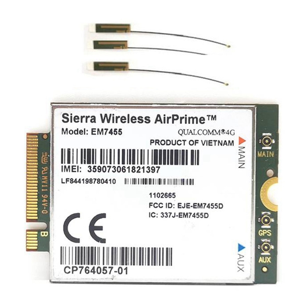 Карта Gobi6000 EM7455 4G LTE NGFF + 3 шт. Антенна 4G модуль для ...